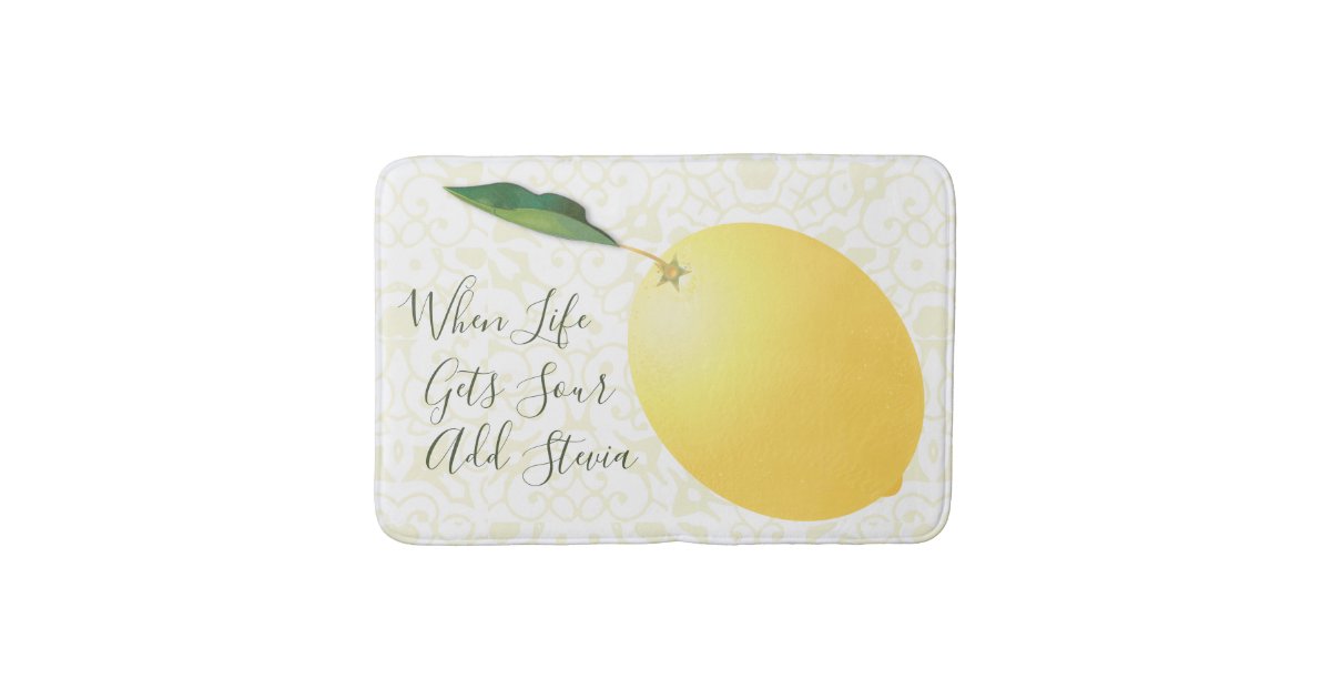 Lemons Citrus Fruit Funny Quote Bath Mat | Zazzle