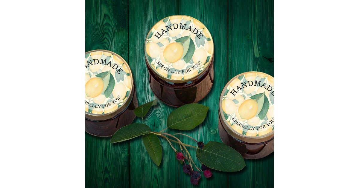 Lemons Citrus HANDMADE for You Classic Round Sticker | Zazzle