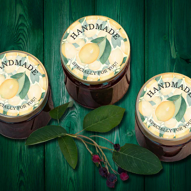 Lemons Citrus HANDMADE for You Classic Round Sticker | Zazzle