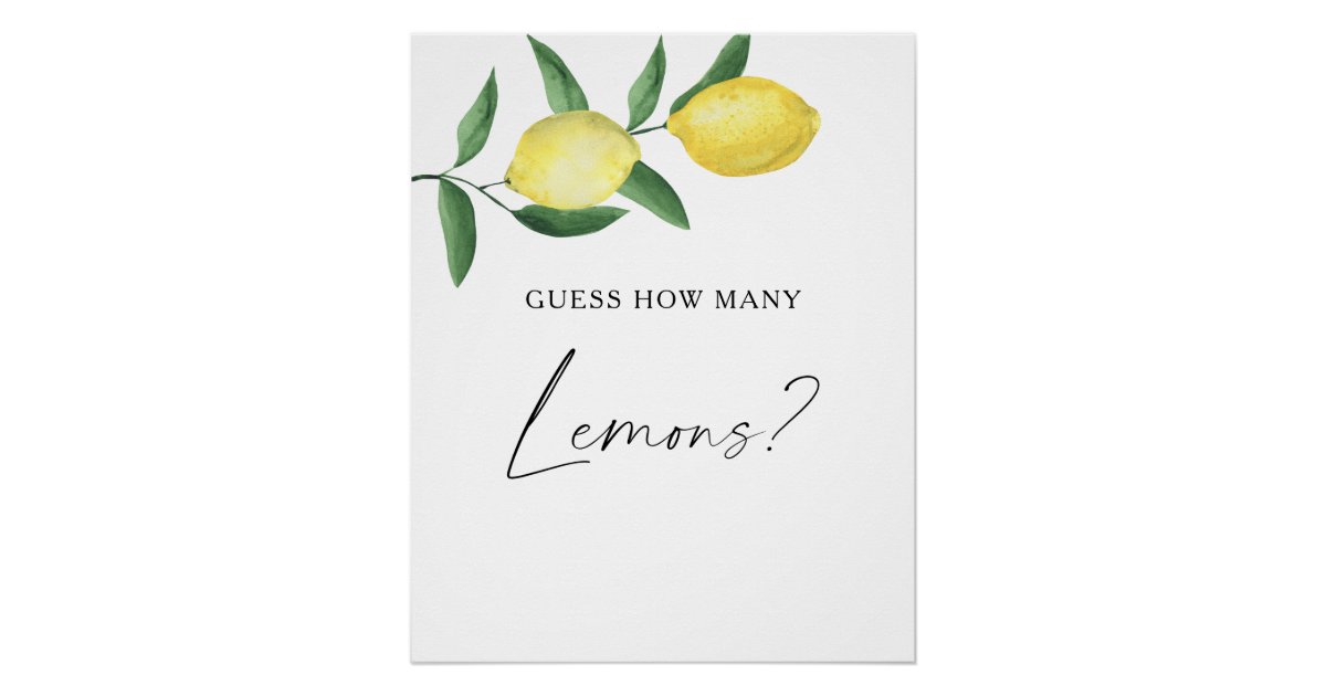 Lemons - guess how many lemons poster | Zazzle