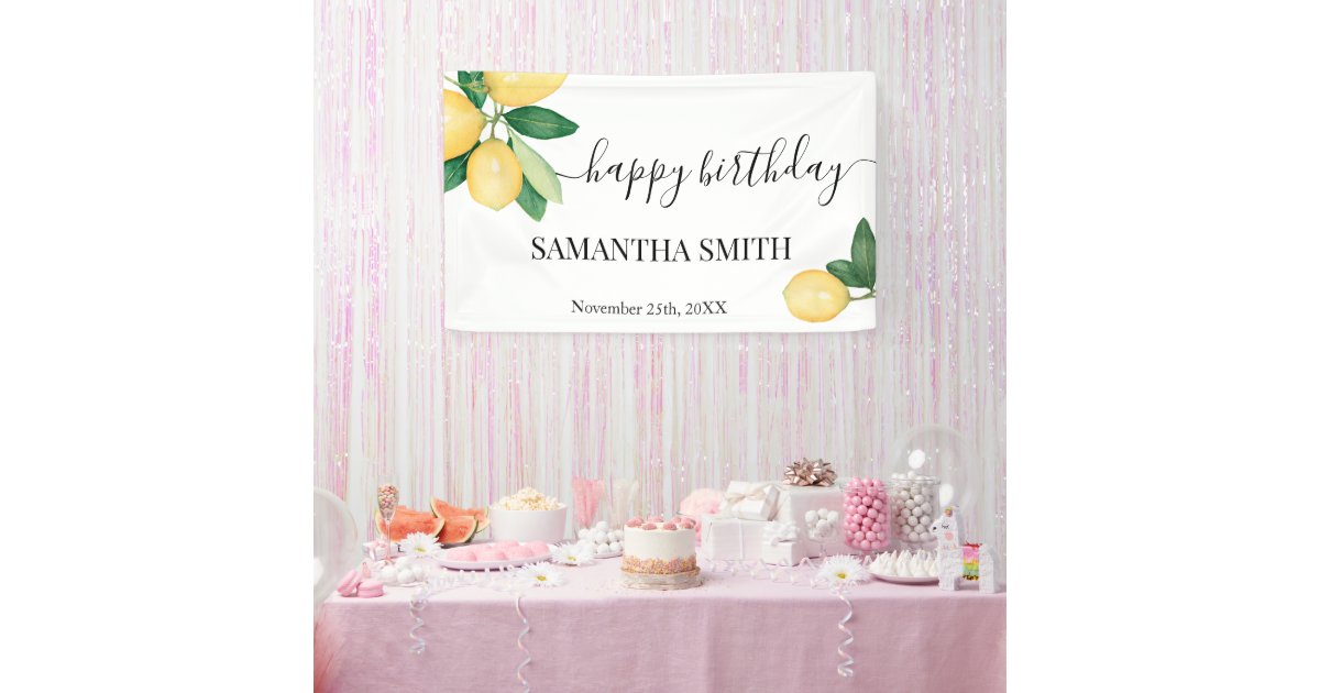 Lemons Happy Birthday Banner | Zazzle