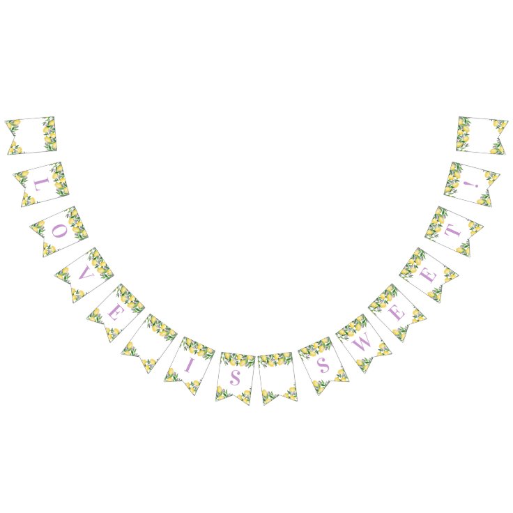 Lemons Lavender Citrus Wedding Shower Party Bunting Flags | Zazzle