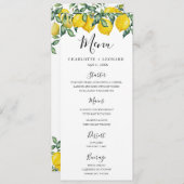 Lemons Menu template | Zazzle