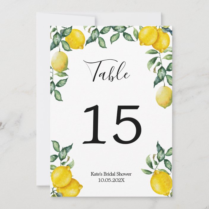 Lemons Personalized Table Number | Zazzle.com