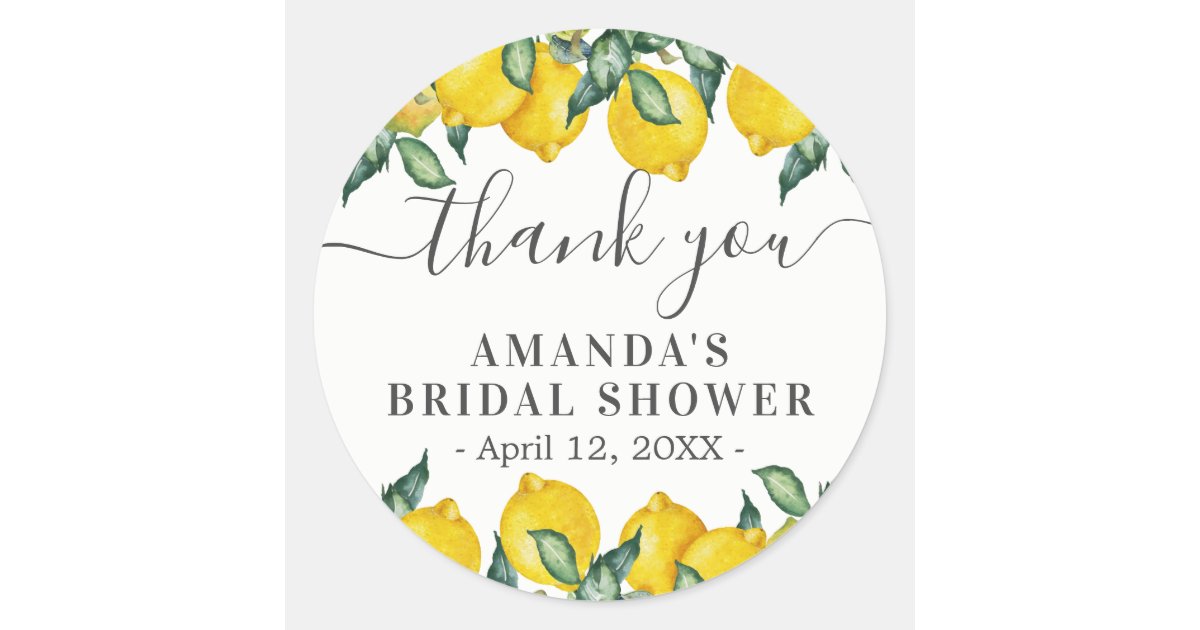 Lemons Thank you favor Classic Round Sticker | Zazzle