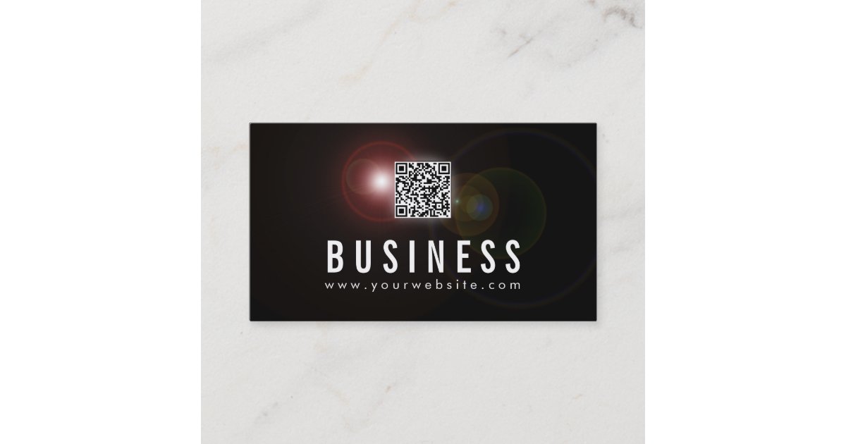 Lens Flare QR Code Consulting Business Card | Zazzle