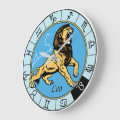 leo astrological zodiac sign large clock | Zazzle