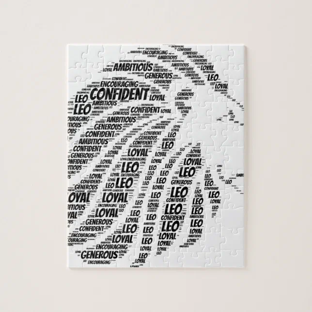 Leo Astrology Zodiac Sign Word Cloud Jigsaw Puzzle | Zazzle
