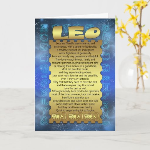 Leo Birthday Card - Zodiac Birthday Card - Leo | Zazzle