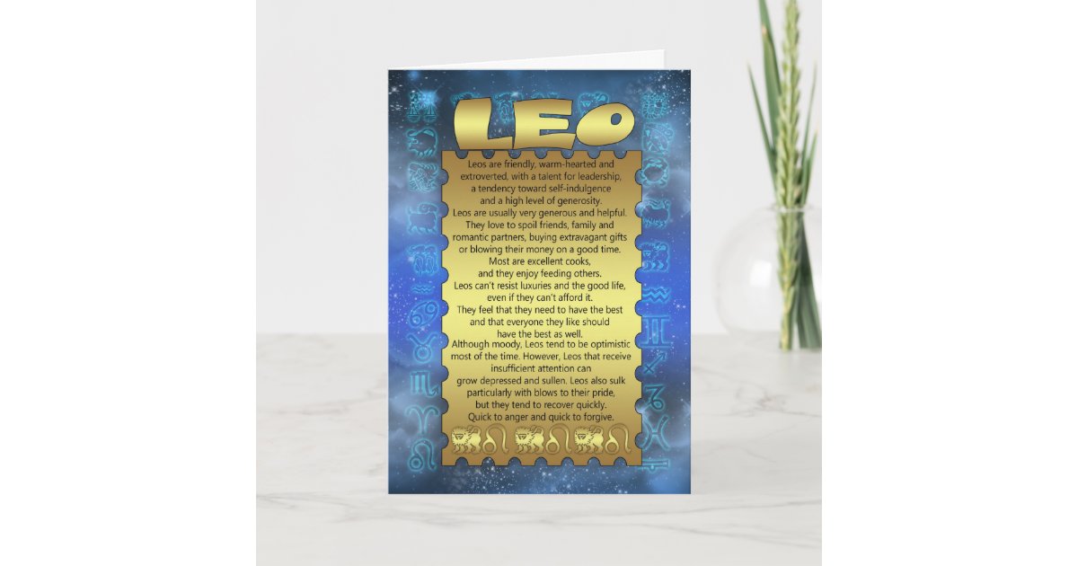 Leo Birthday Card - Zodiac Birthday Card - Leo | Zazzle