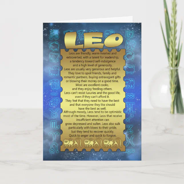 Leo Birthday Card - Zodiac Birthday Card - Leo | Zazzle
