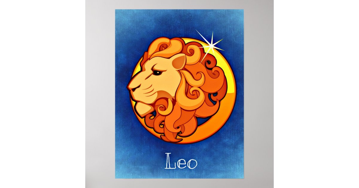 Leo in Blue Poster | Zazzle