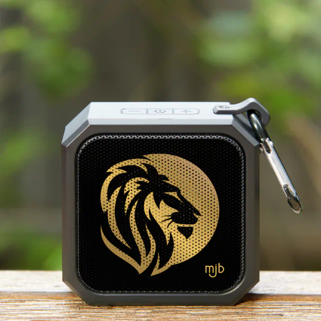 Leo Lion Logo with Monogram Initials Bluetooth Speaker | Zazzle