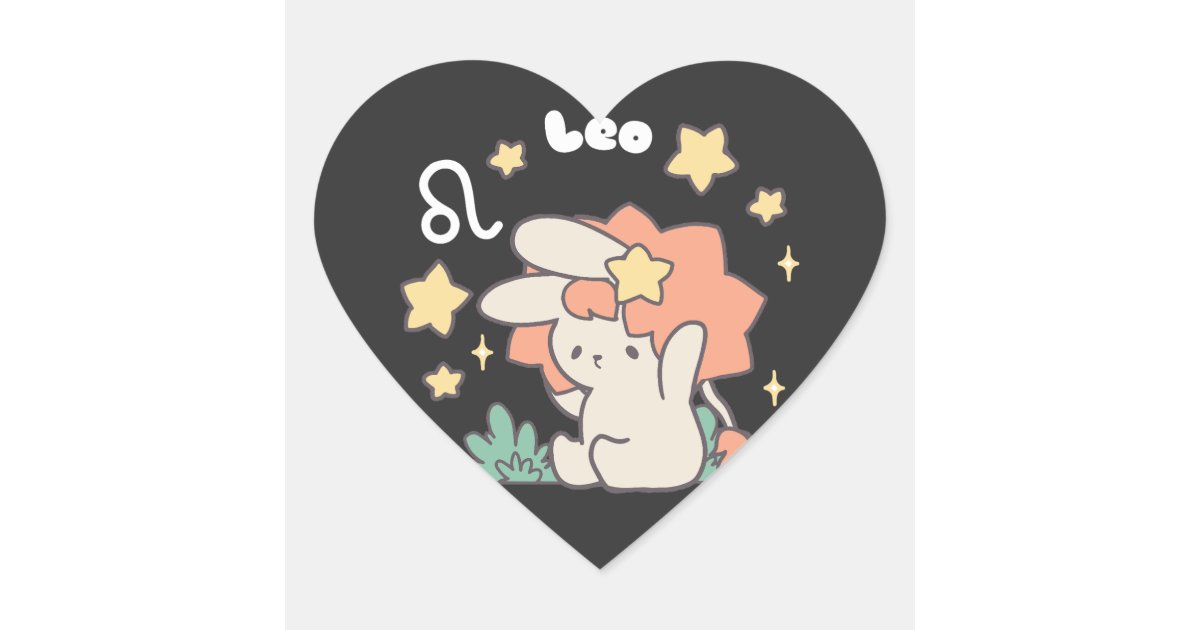 Leo Loppi Tokki Zodiac Series Art Heart Sticker | Zazzle