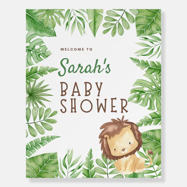 Leo Safari Baby Shower Welcome Sign Foam Board | Zazzle