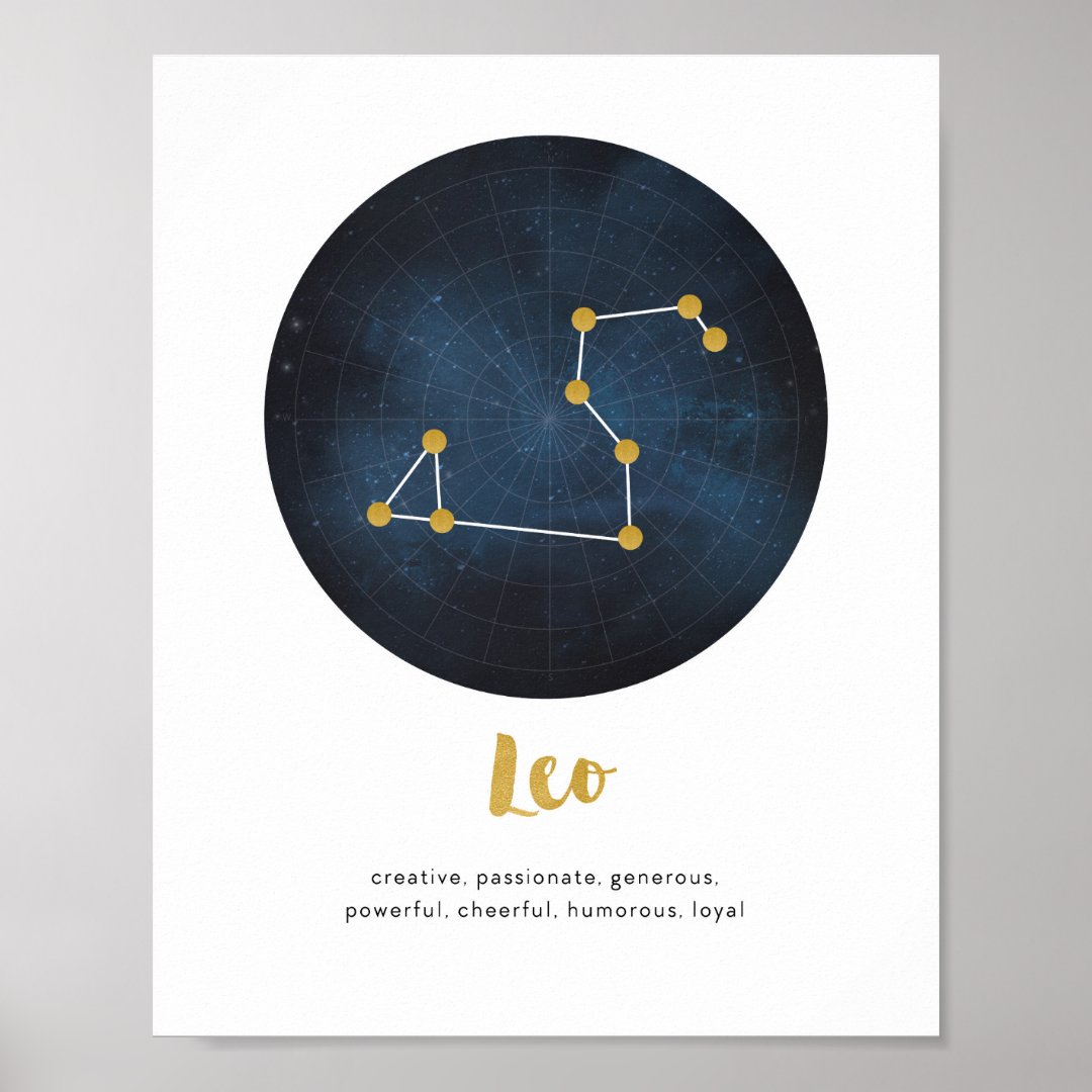 Leo star sign print | Zazzle