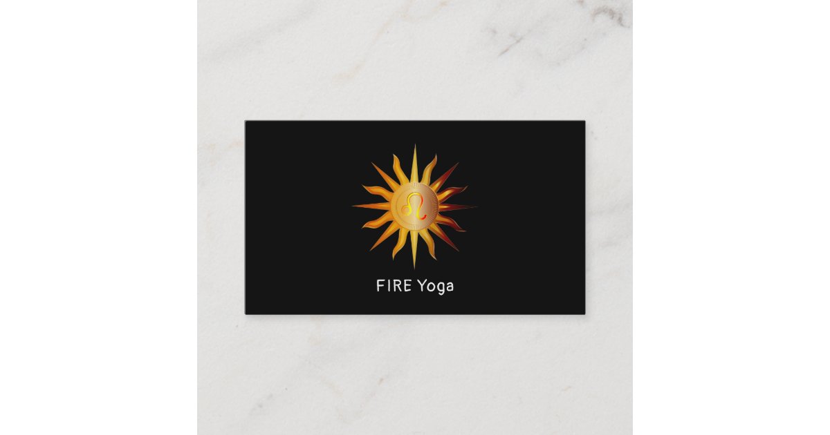 Leo Sun Fire Sign Birth Month Red & Gold Firey Business Card | Zazzle