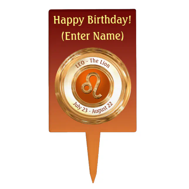 LEO - The Lion Astrological Sign Cake Topper | Zazzle