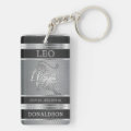 Leo ♌ the Lion in Black and Silver Mesh Keychain | Zazzle