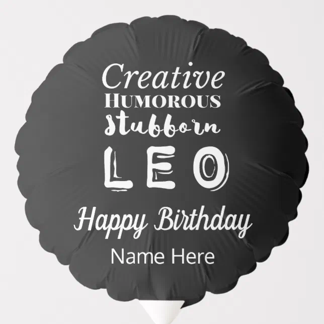 Leo the Lion Zodiac Fun Characteristics Birthday Balloon | Zazzle