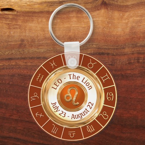 LEO - The Lion Zodiac Sign Keychain | Zazzle