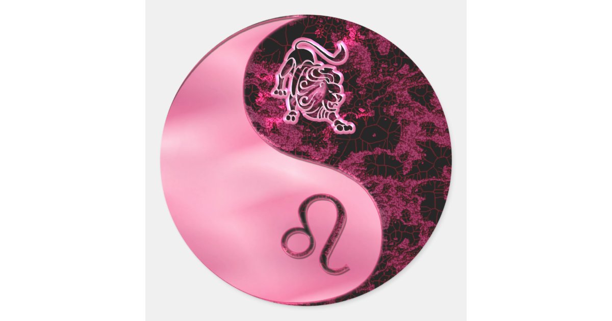 Leo Yin Yang Classic Round Sticker | Zazzle.com