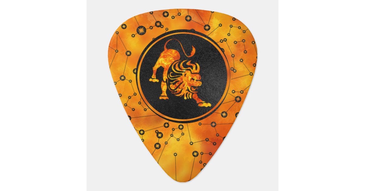 Leo Zodiac Fire element Guitar Pick | Zazzle