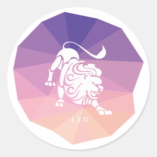 Leo zodiac sign sticker modern purple background | Zazzle.com