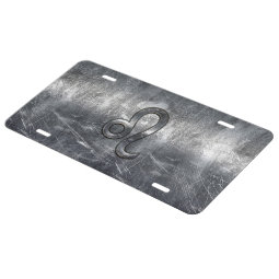 Leo Zodiac Symbol in Grunge Distressed Style License Plate | Zazzle