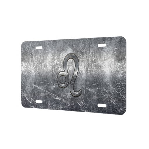 Leo Zodiac Symbol in Grunge Distressed Style License Plate | Zazzle