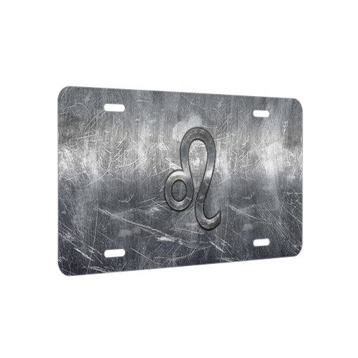 Leo Zodiac Symbol in Grunge Distressed Style License Plate | Zazzle