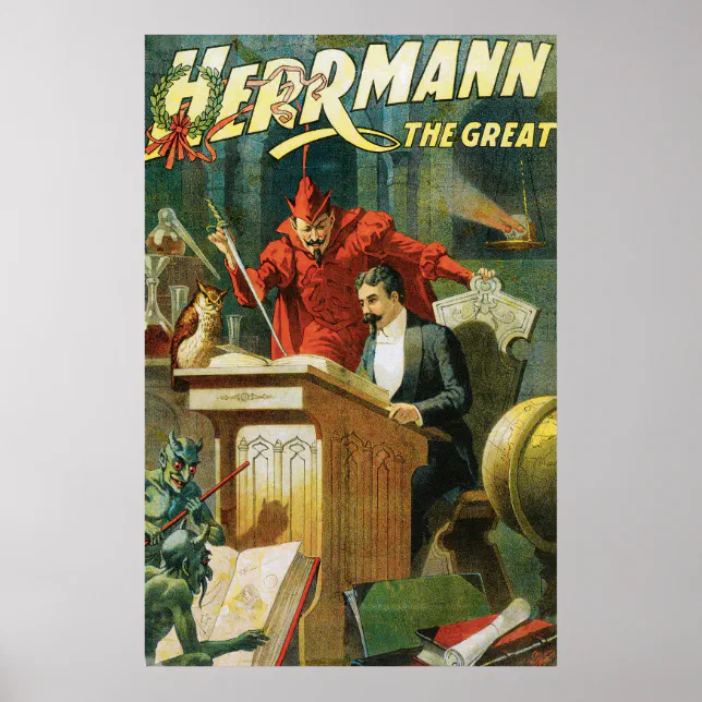 Leon Herrmann The Great ~ Vintage Magic Act Poster | Zazzle