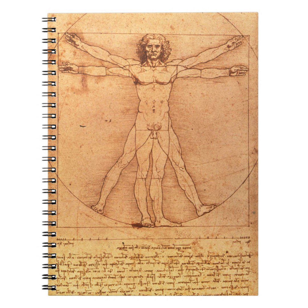 Leonardo Da Vinci Anatomy Study of human body Notebook | Zazzle