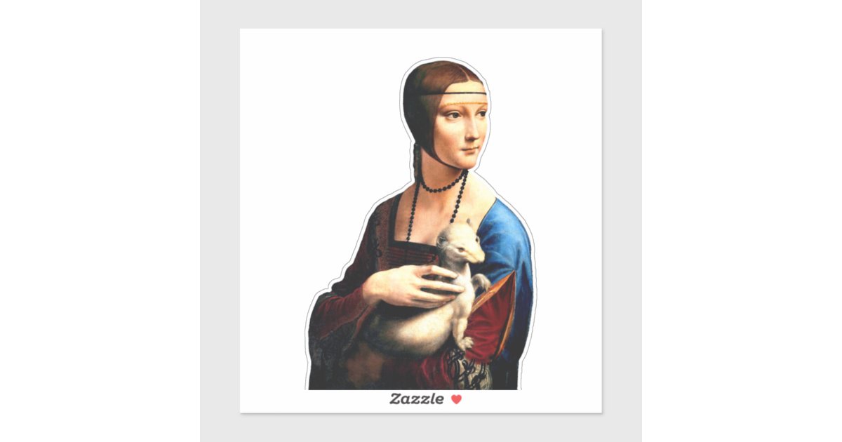 Leonardo da Vinci Lady with Ermine Sticker | Zazzle