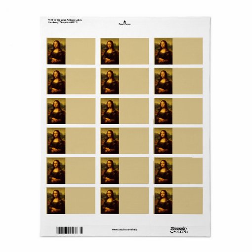 Leonardo Da Vinci Mona Lisa Fine Art Painting Label | Zazzle