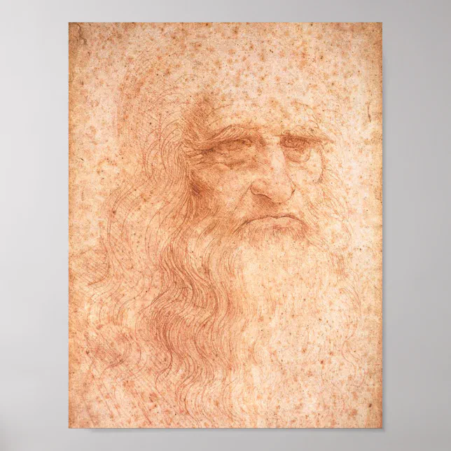 Leonardo da Vinci Self Portrait Red Chalk Poster | Zazzle