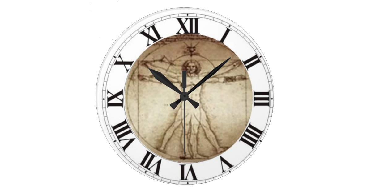 Leonardo da Vinci Vitruvian Man Wall Clock | Zazzle.com