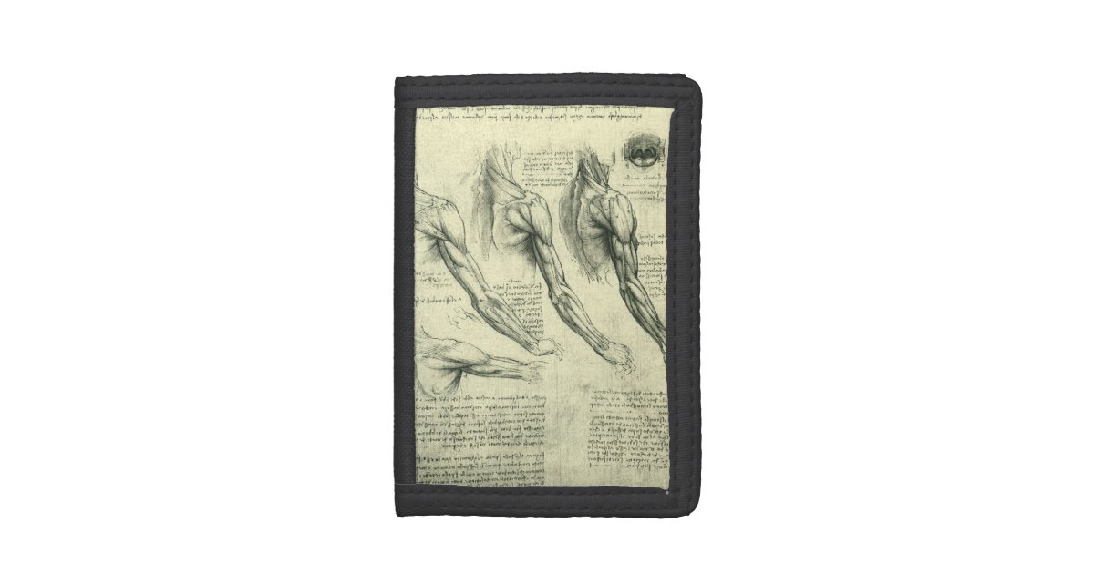 Leonardo da Vinci's Arm and Shoulder Anatomy Trifold Wallet | Zazzle