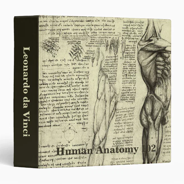 Leonardo da Vinci's Human Anatomy Male Muscles Binder | Zazzle