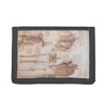 Leonardo da Vinci's Human Anatomy Skeleton Bones Trifold Wallet | Zazzle