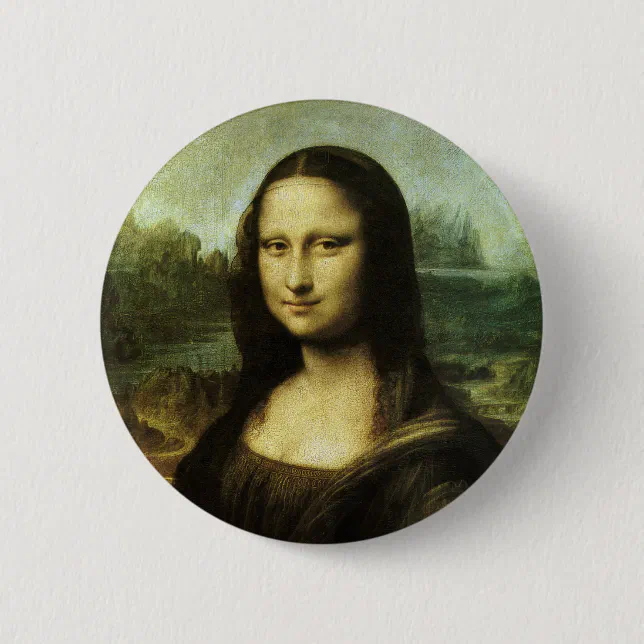 Leonardo da Vinci's Mona Lisa, Renaissance Art Pinback Button | Zazzle
