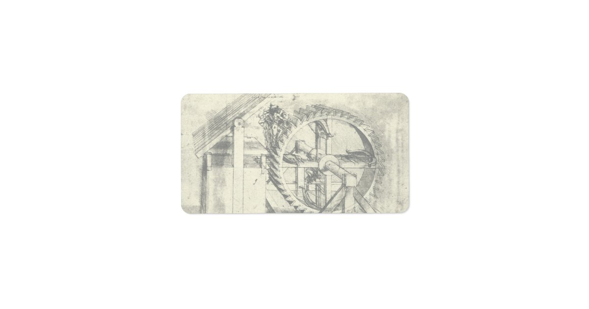Leonardo da Vinci's Treadmill Powered Crossbow Label | Zazzle