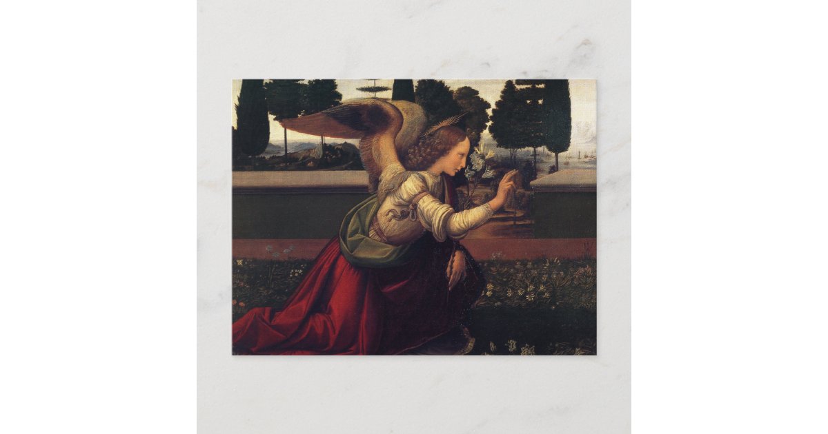 Leonardo DaVinci Annunciation - Angel Postcard | Zazzle