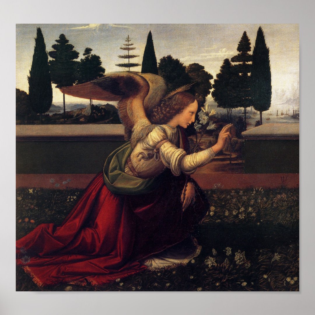 Leonardo DaVinci Annunciation Angel print | Zazzle