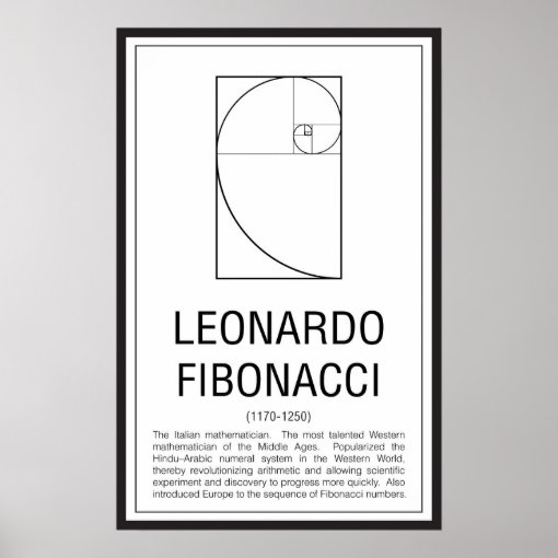 Leonardo Fibonacci Poster | Zazzle