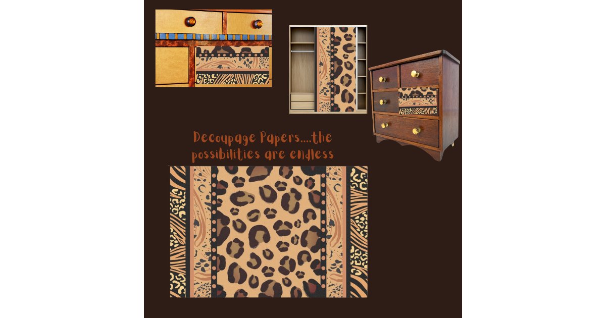 Leopard Animal Print Decoupage Tissue Paper | Zazzle