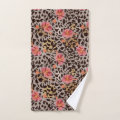 Leopard Animal Print Floral Pattern Bath Towel Set | Zazzle