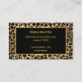 LEOPARD ANIMAL PRINT GOLD BLACK BUSINESS CARD | Zazzle