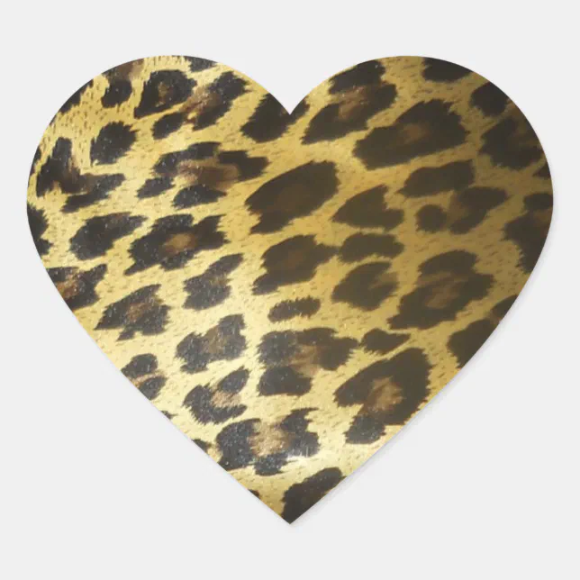 Leopard Animal print Heart Sticker | Zazzle