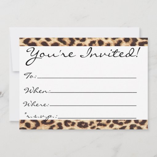 Leopard / Animal Print Invitation | Zazzle